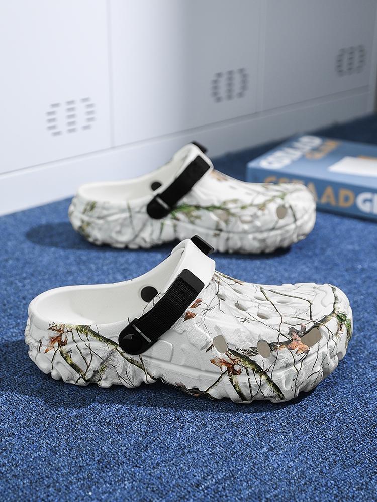 Unisex Irregular Print Clogs, Lightweight EVA Wave Sole Non Slip Beach ...