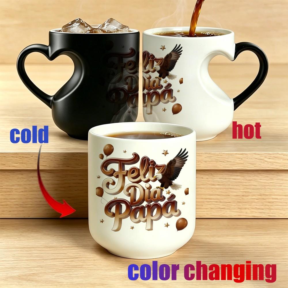 Magic Color Changing Coffee Mug, Heart Handle, Thermosensitive Ceramic ...