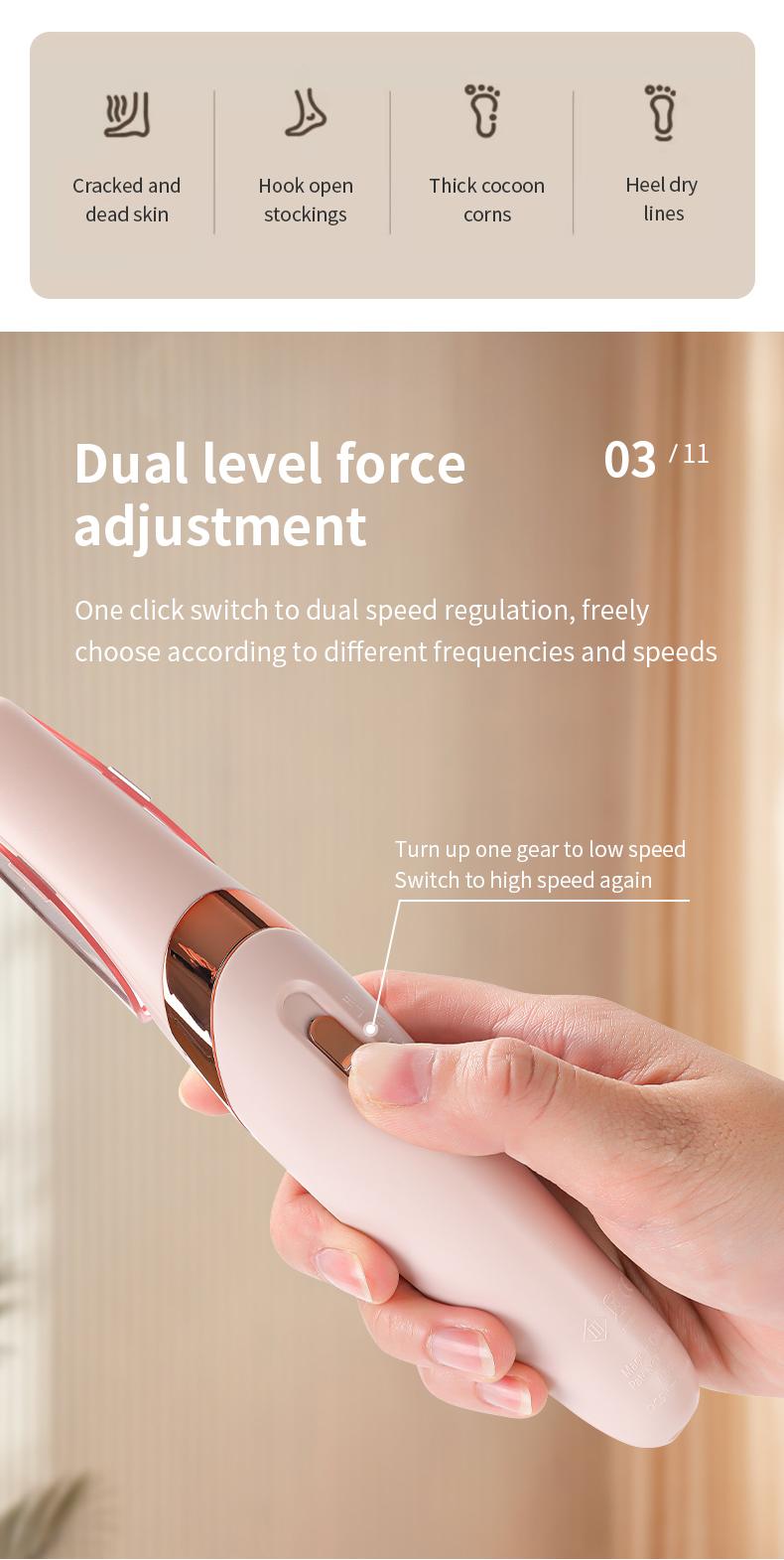 Electric Foot Callus Remover USB Rechargeable Pedicure Kit with LED ...