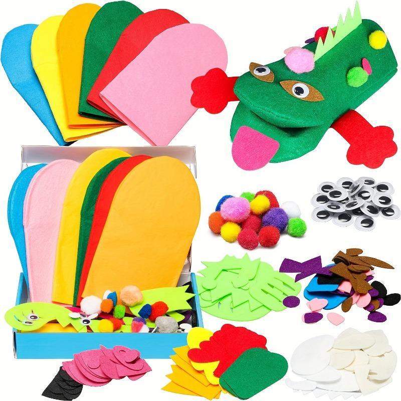 DIY Hand Puppet Making Kit, Felt Craft Material Set (6 Pieces ...