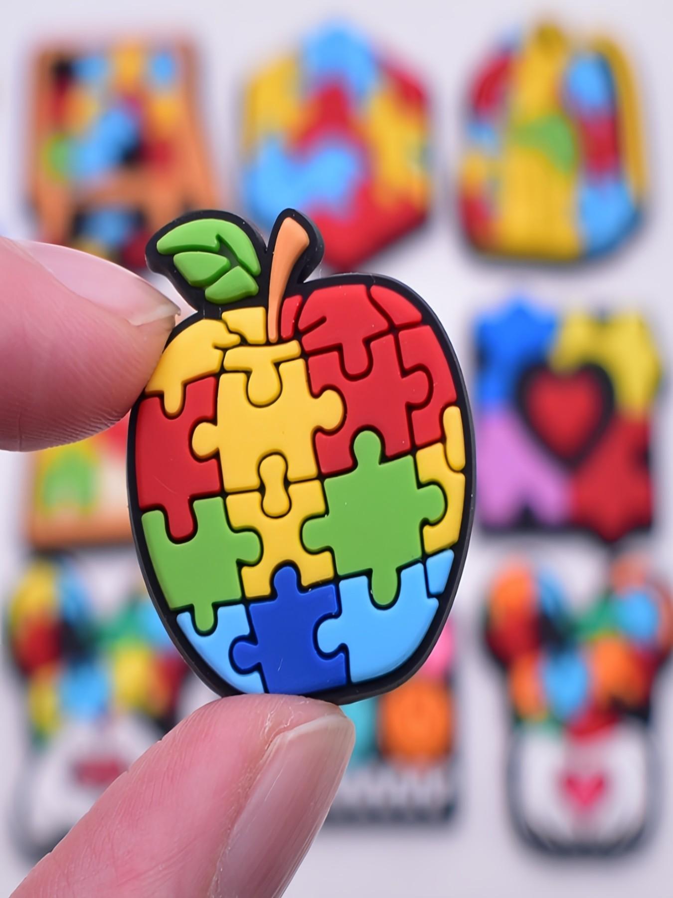 Autism Theme Cartoon Jewelry Set, Shoe Charms & Bag Accessories ...