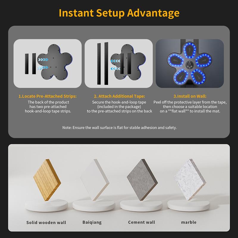 Music Boxing Machine for Kids Adult, Wall Mounted Bluetooth Punching ...