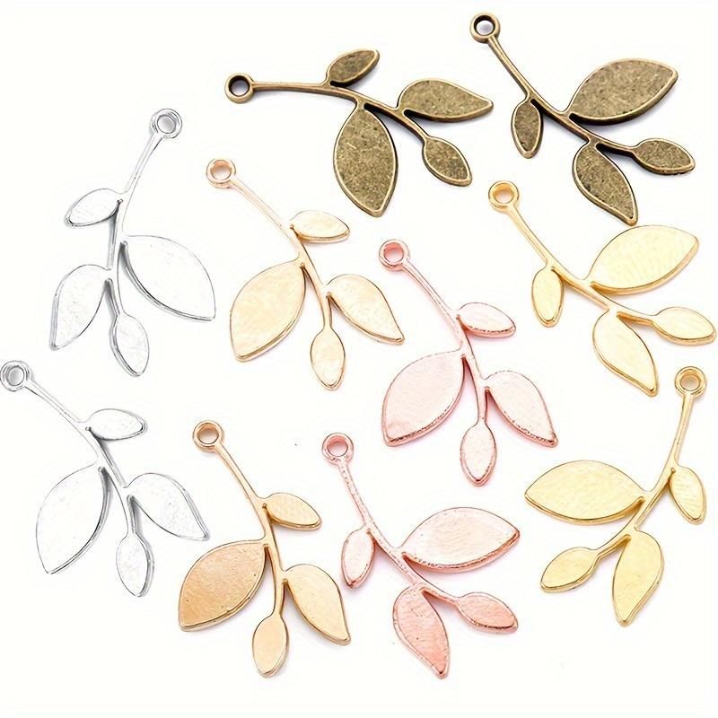 50pcs Leaf Alloy Accessories Fall Series Vintage Leaf Pendants Charms ...