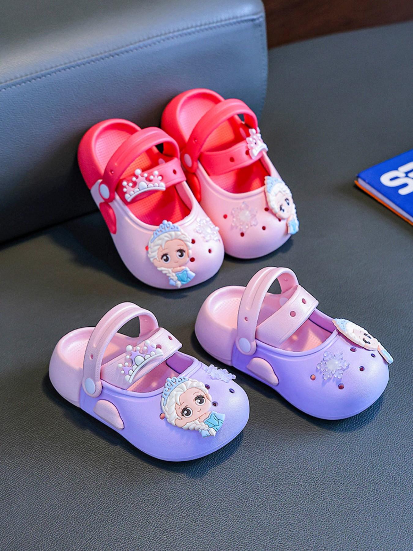Summer Cartoon Holey Shoes for Girls, Cute Mary Jane Princess Slippers ...