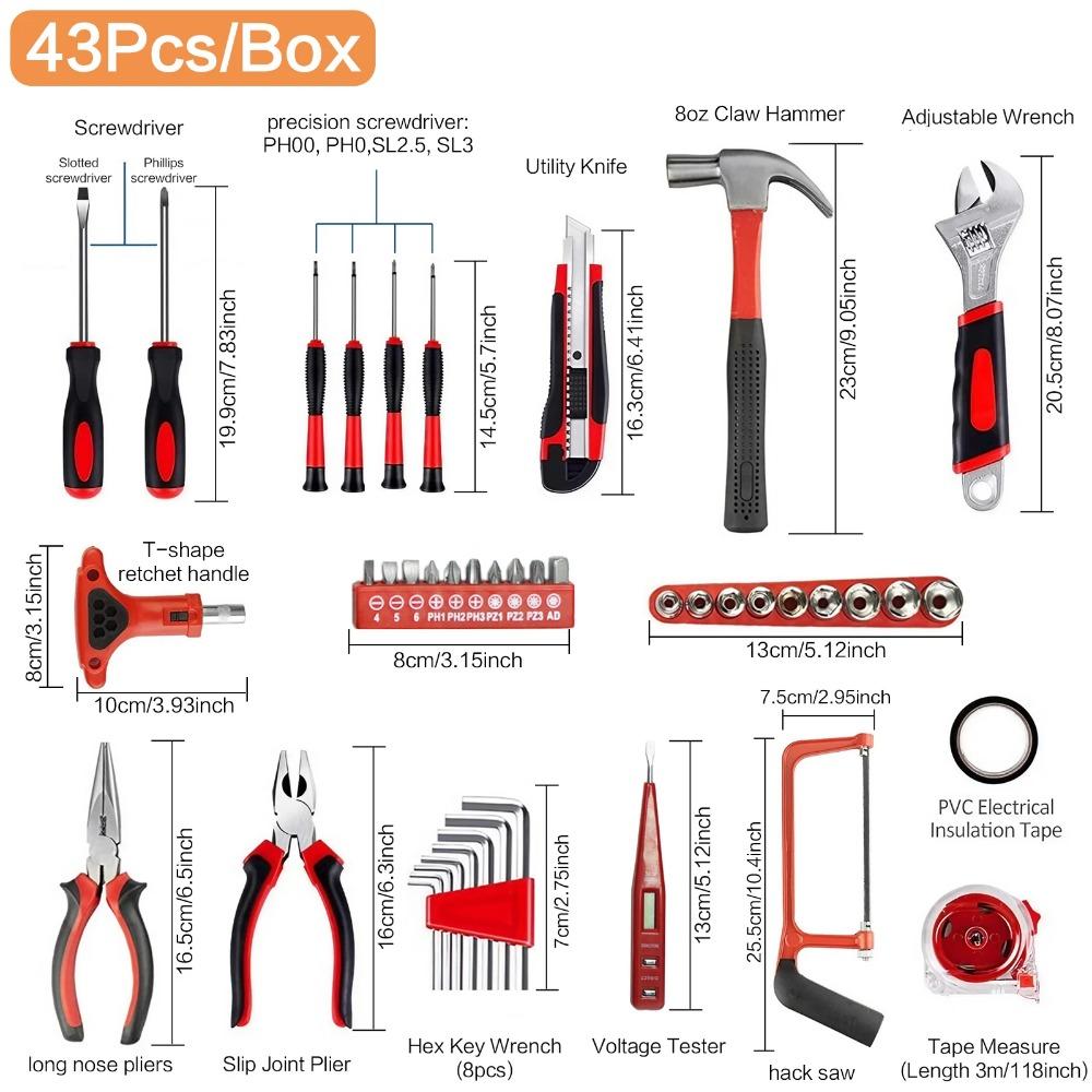 Professional Portable Tool Set for Home Repair & DIY - High Carbon ...