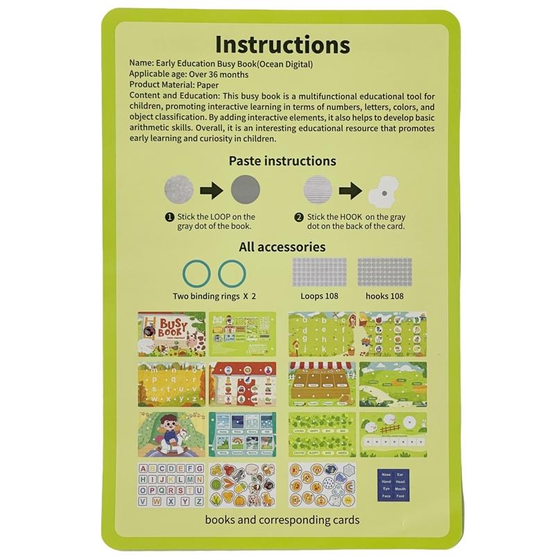 alphabet busy book, 1 counts educational sensory busy book, learning ...