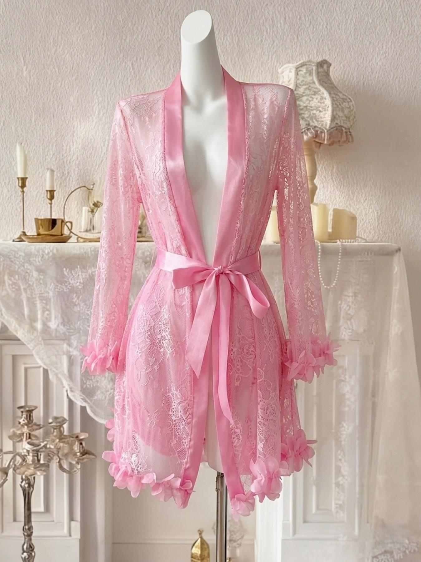 Women's Nightgown and Robe Set, Elegant Slim-Fitting Sleepwear ...