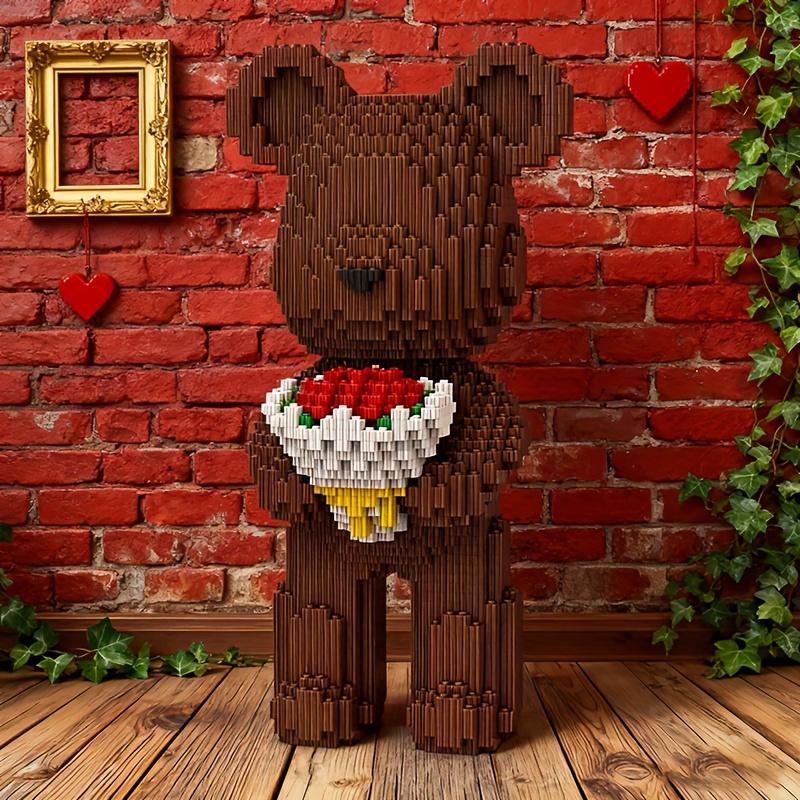 Bear Flower 3D Puzzle Building Blocks Decoration, Home Office Bookshelf ...