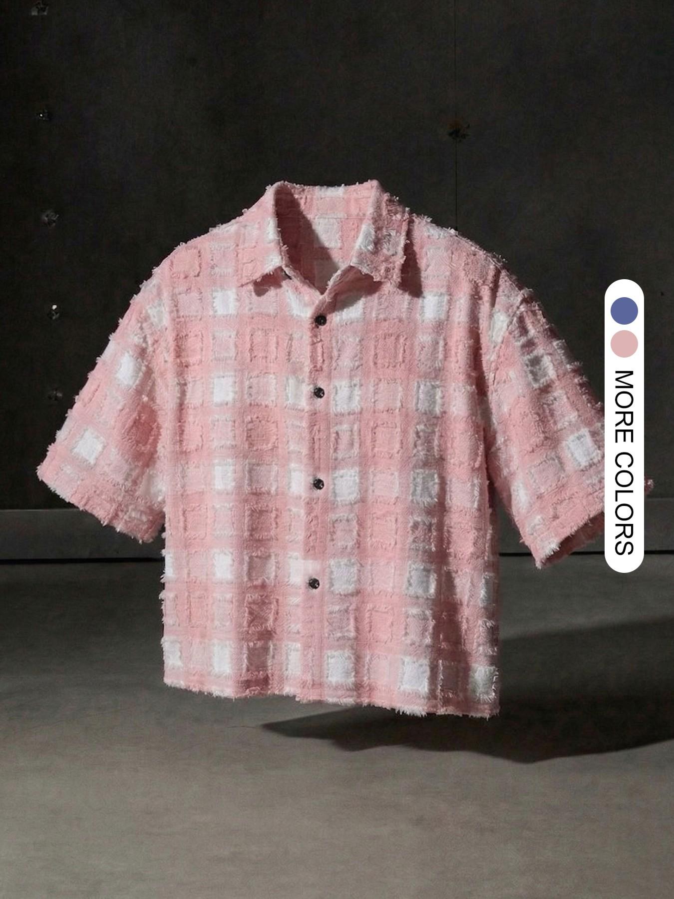 Men's Plaid Checked Shirt Casual Fashion Streetwear Print Simple ...