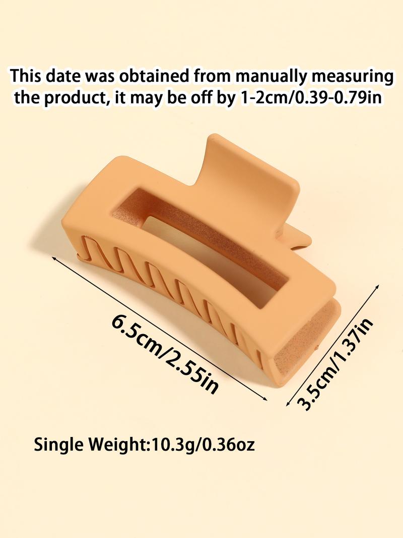 6pcs Ladies Matte Matte Frosted Rectangular Grab Clip Spring Color ...