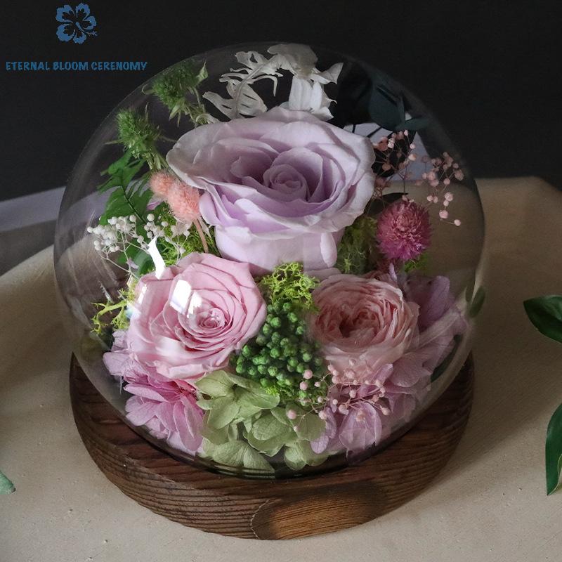Enchanted Roses Gifts for Her - Real Rose Flowers in Glass Dome with ...
