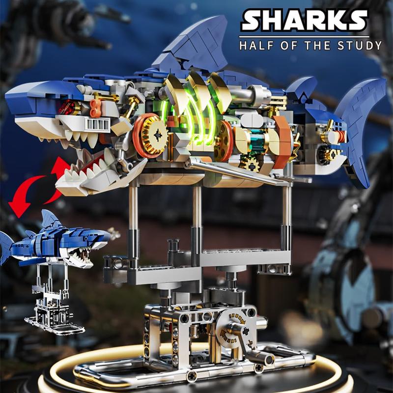 Shark Sea Creatures Building Set, Marine Animal Building Blocks Toys ...
