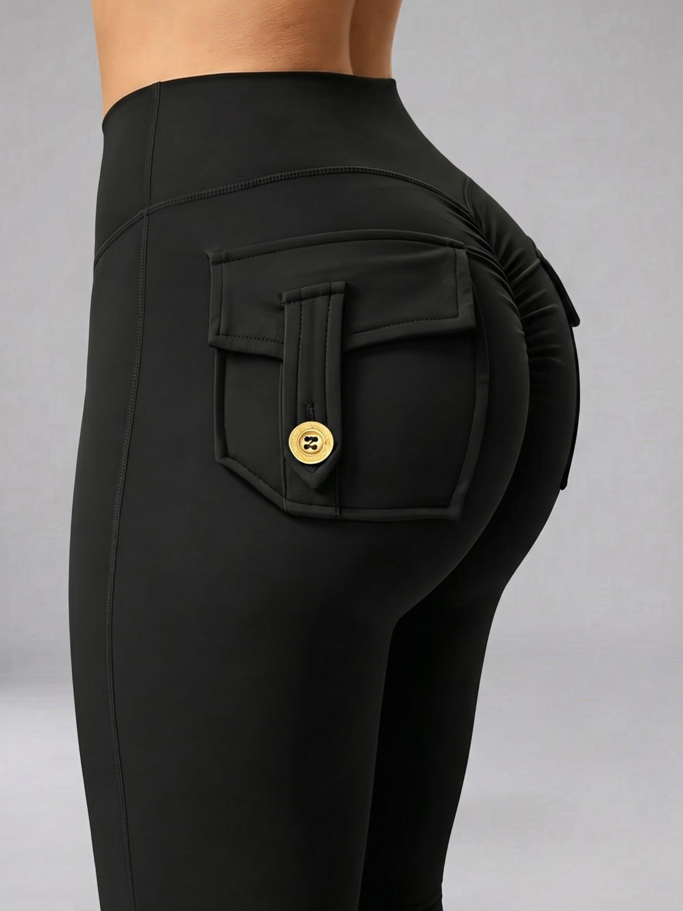 Women's High Waist Sporty Skinny Trousers, Plain Design, Comfortable ...