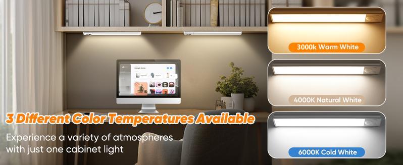 4/8 Pack Cabinet Lights - Indoor LED Motion Sensor Closet Lights,USB ...