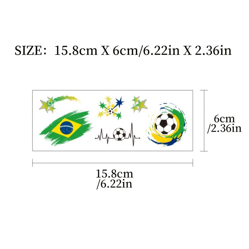 5pcs Brazil Flag Face Stickers, Temporary Tattoo Stickers for Sports ...