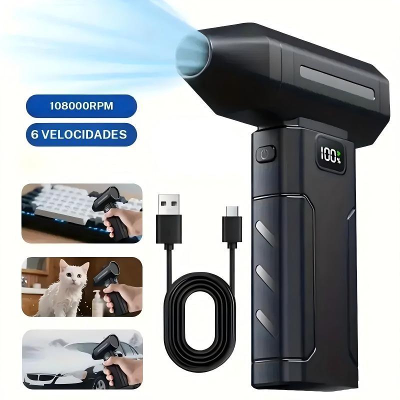 Compressed air blower, electric 108,000 rpm, mini fan with 6 speeds ...