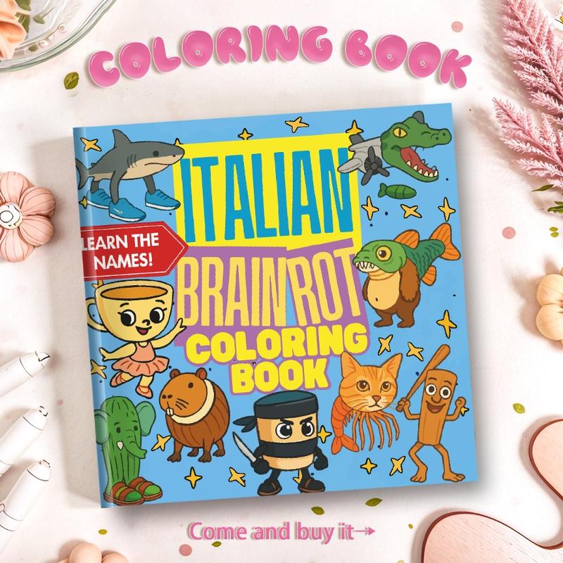 Brainrot Coloring Book, Stress-Relief Design, Perfect for Halloween ...