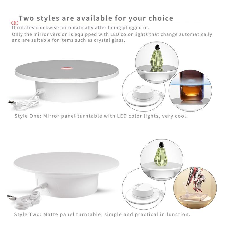 Mini Electric Rotating Display Stand 360° USB-powered Rotating Table ...
