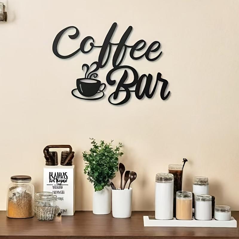 Metal Coffee Bar Sign for Rustic Kitchen Decor, Art Wall Decoration ...