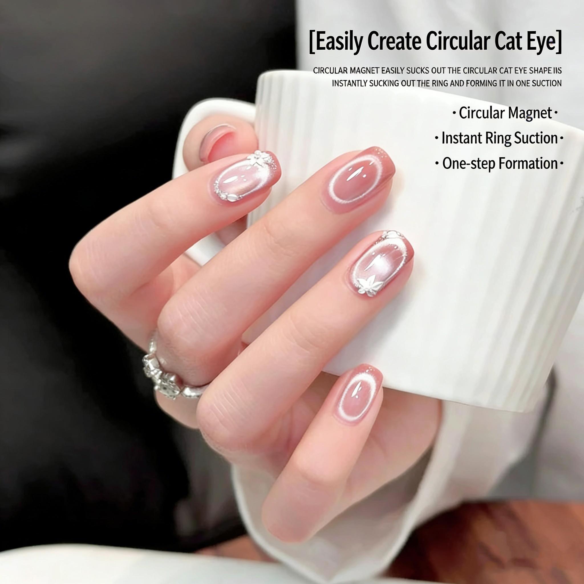 1Pc Nail Hollow Cat Eye Magnet, High Gloss Finish, One-Step Molding ...