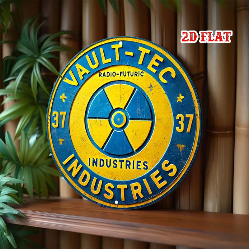 1pc Vintage metal sign, 2D PlaneVault-Tec Retro Industrial Style Metal ...
