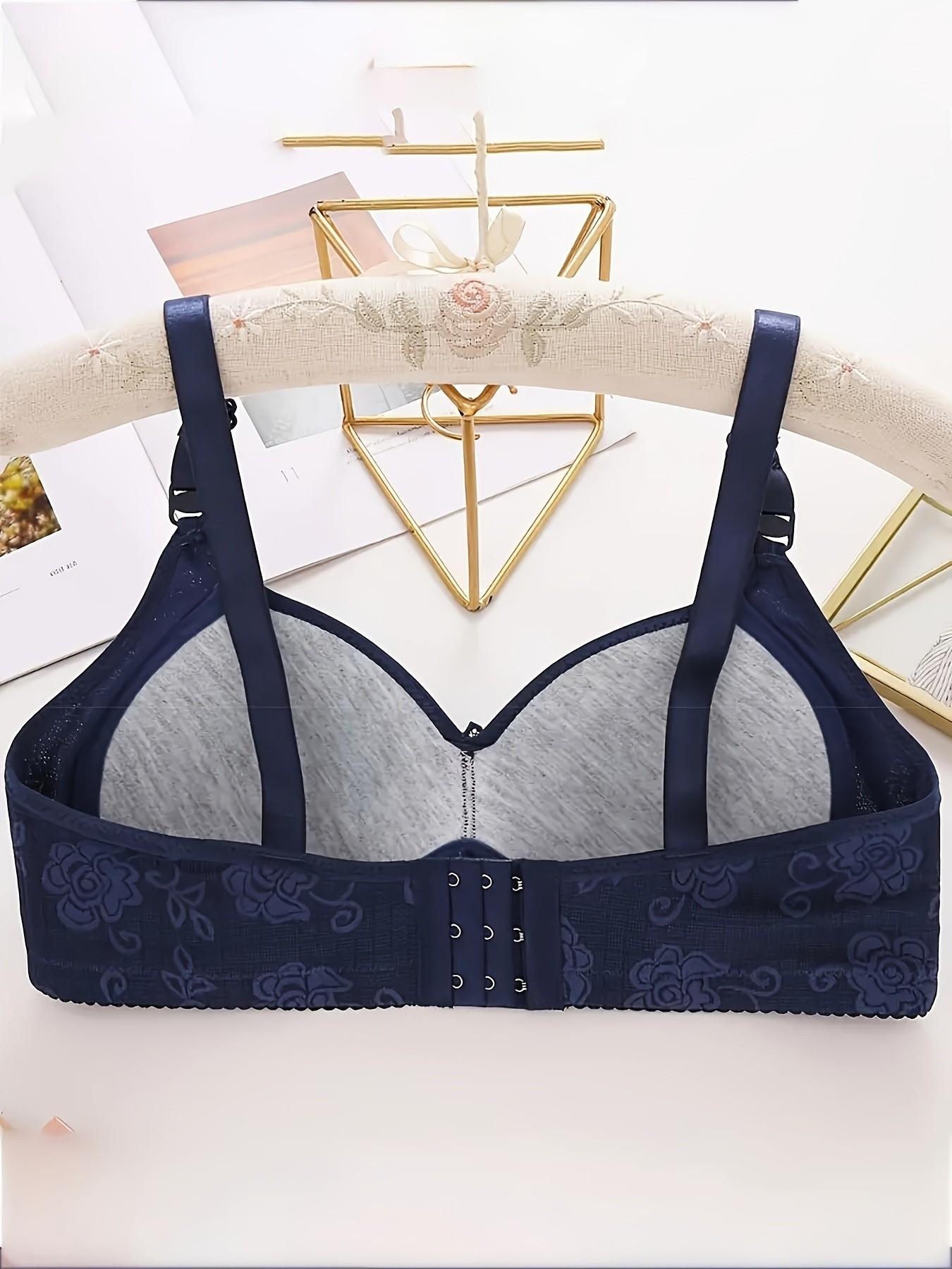 Women's Thin Unlined Lace Bra Set with Adjustable Straps and Lace Trim ...