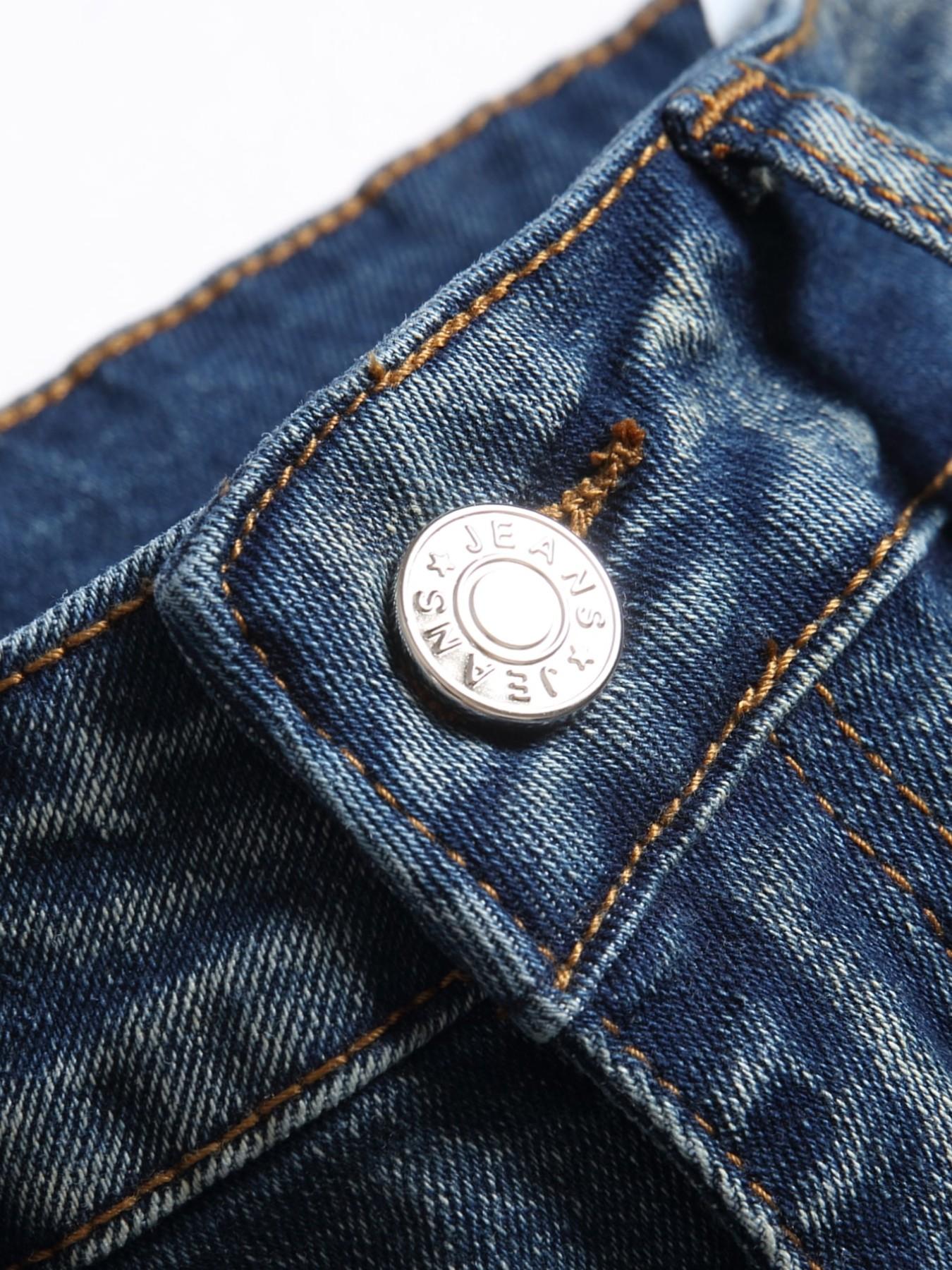 Men's Gradient Washed Denim Jeans, Unique Ripped Vintage Design, Retro ...