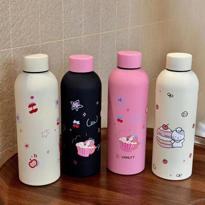 500ML Cute Cake Cat Stainless Steel Insulated Cup, High Aesthetic ...