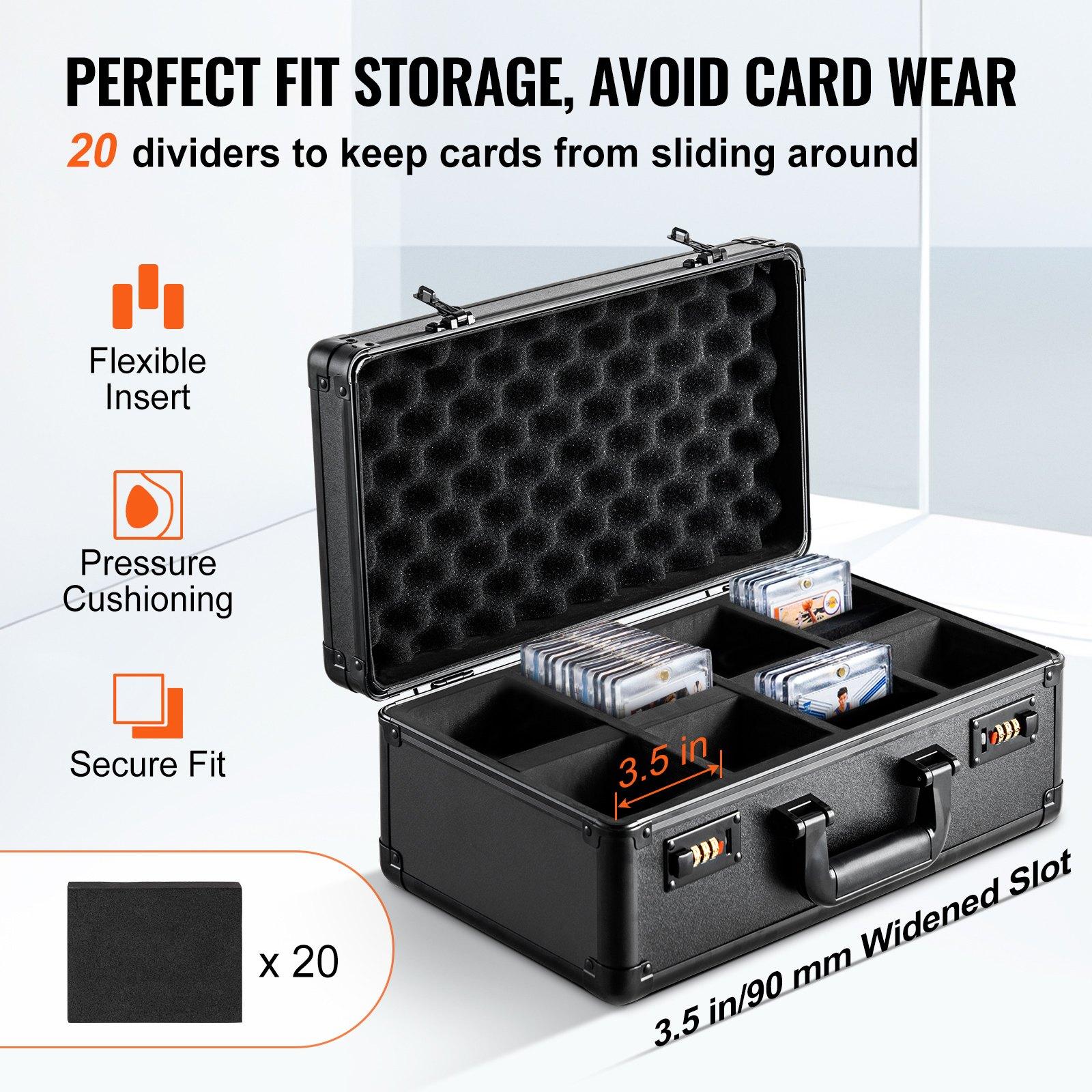 VEVOR Graded Card Storage Box, 4 Slots, Graded Sports Cards Holder ...