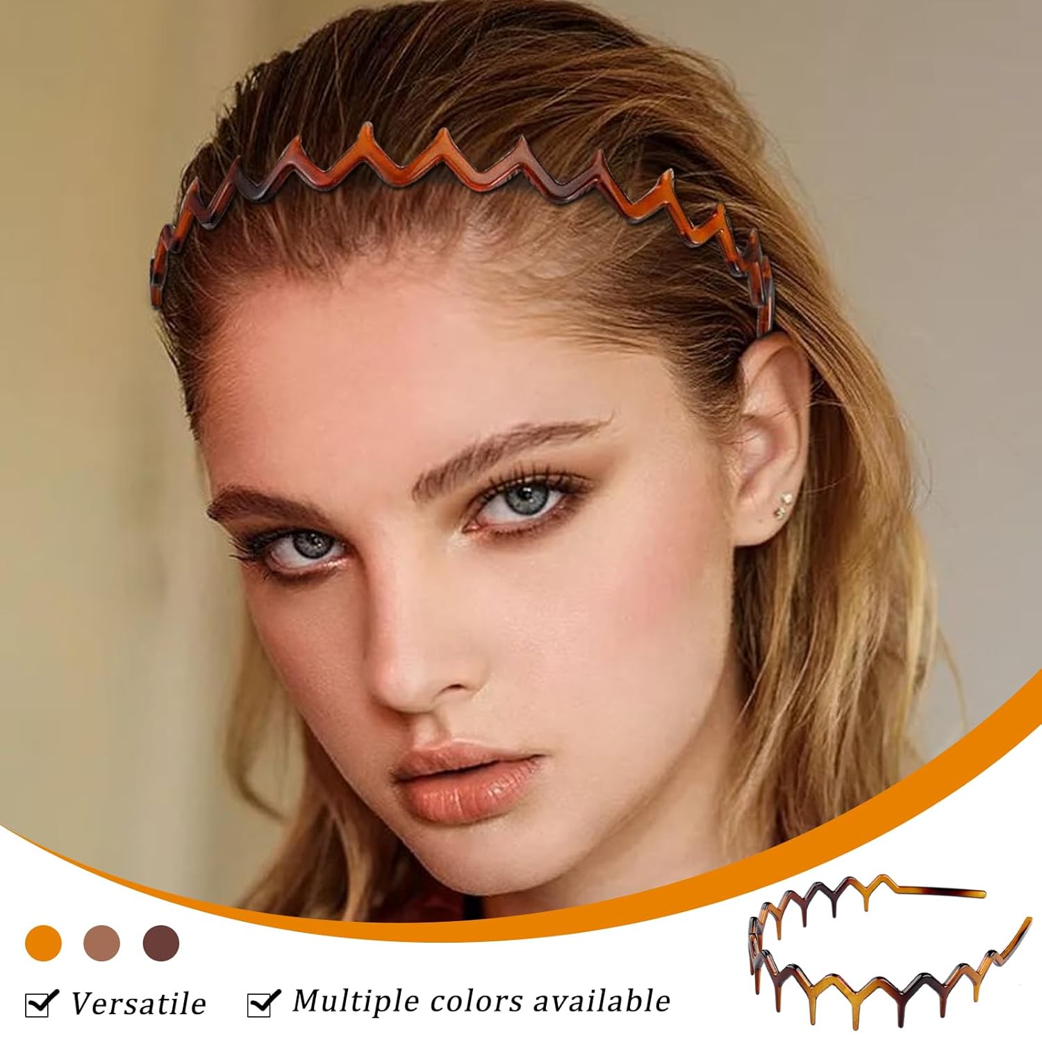 6 count Zig Zag Headbands Comb Zigzag Plastic Hoop U Shaped Hair Bands ...