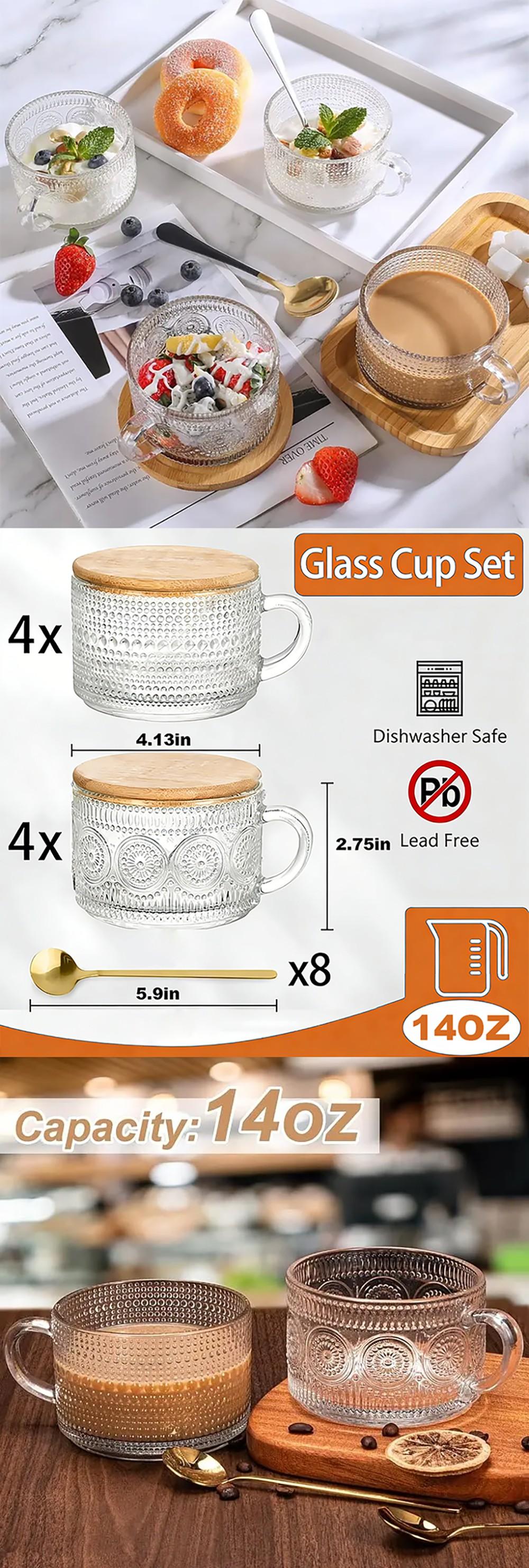 8pcs Bundle Classic Coffee Mugs Present Set for Female, Overnight Oats ...