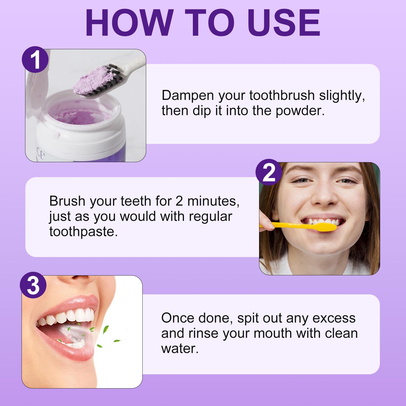 Purple Toothpaste & Purple Tooth Powder, 2 Counts/set Deep Cleansing ...