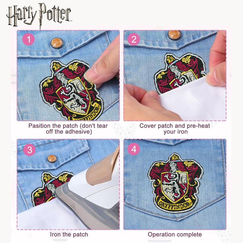 6PCS Officially Licensed Harry Potter Iron On Patches for Clothes Bags ...