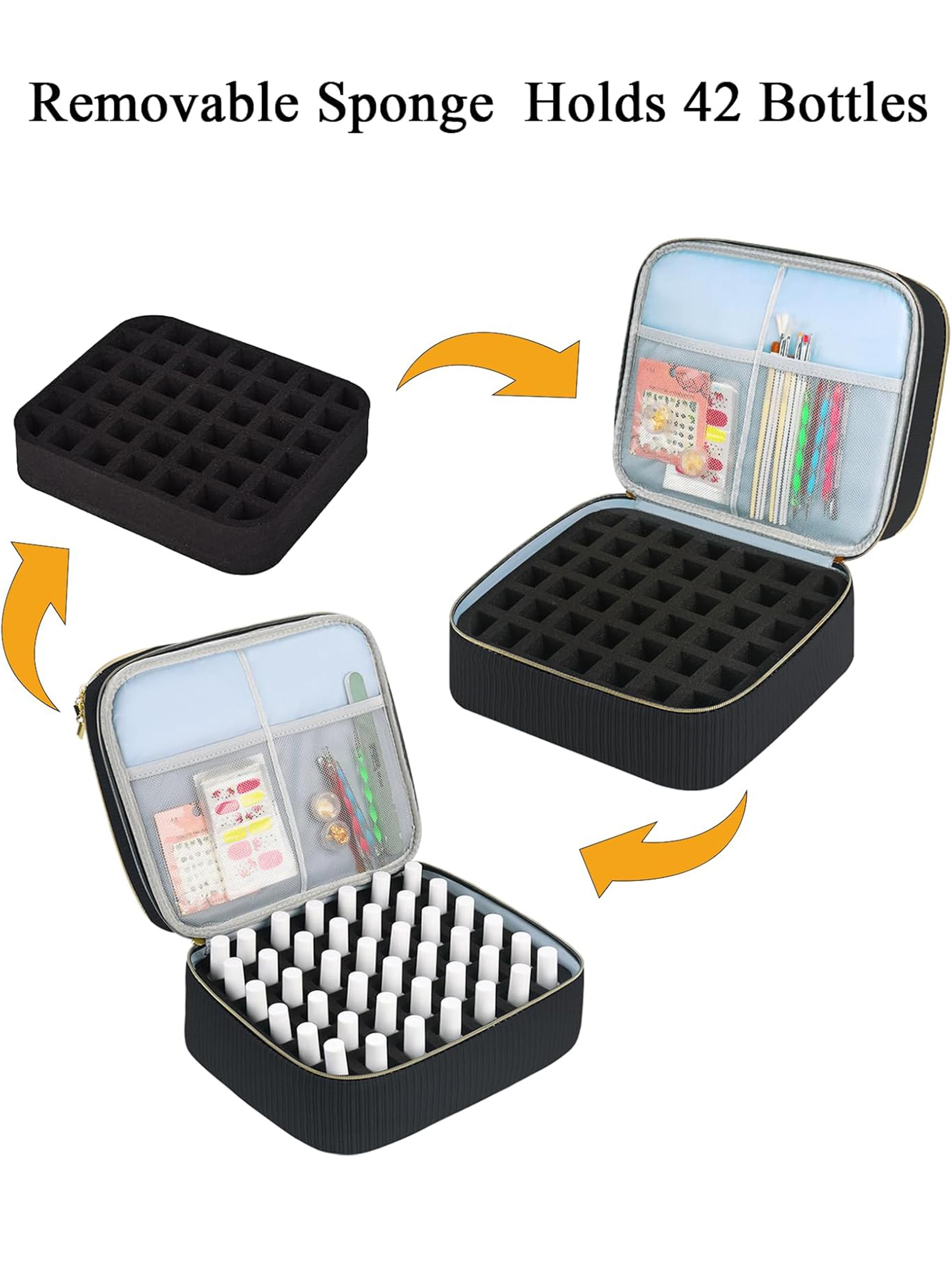 Double Layer Nail Polish Storage Rack Holds 42 Bottles, Portable Nail ...