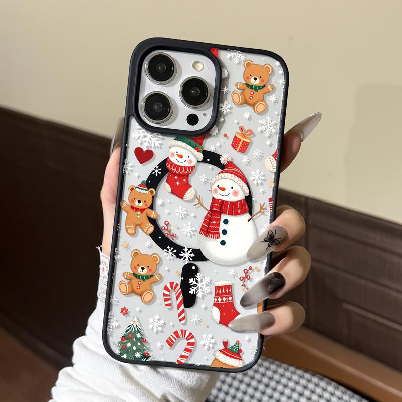 Christmas Snowman Bear Case Design Magnetic Anti-Drop Apple Protection ...