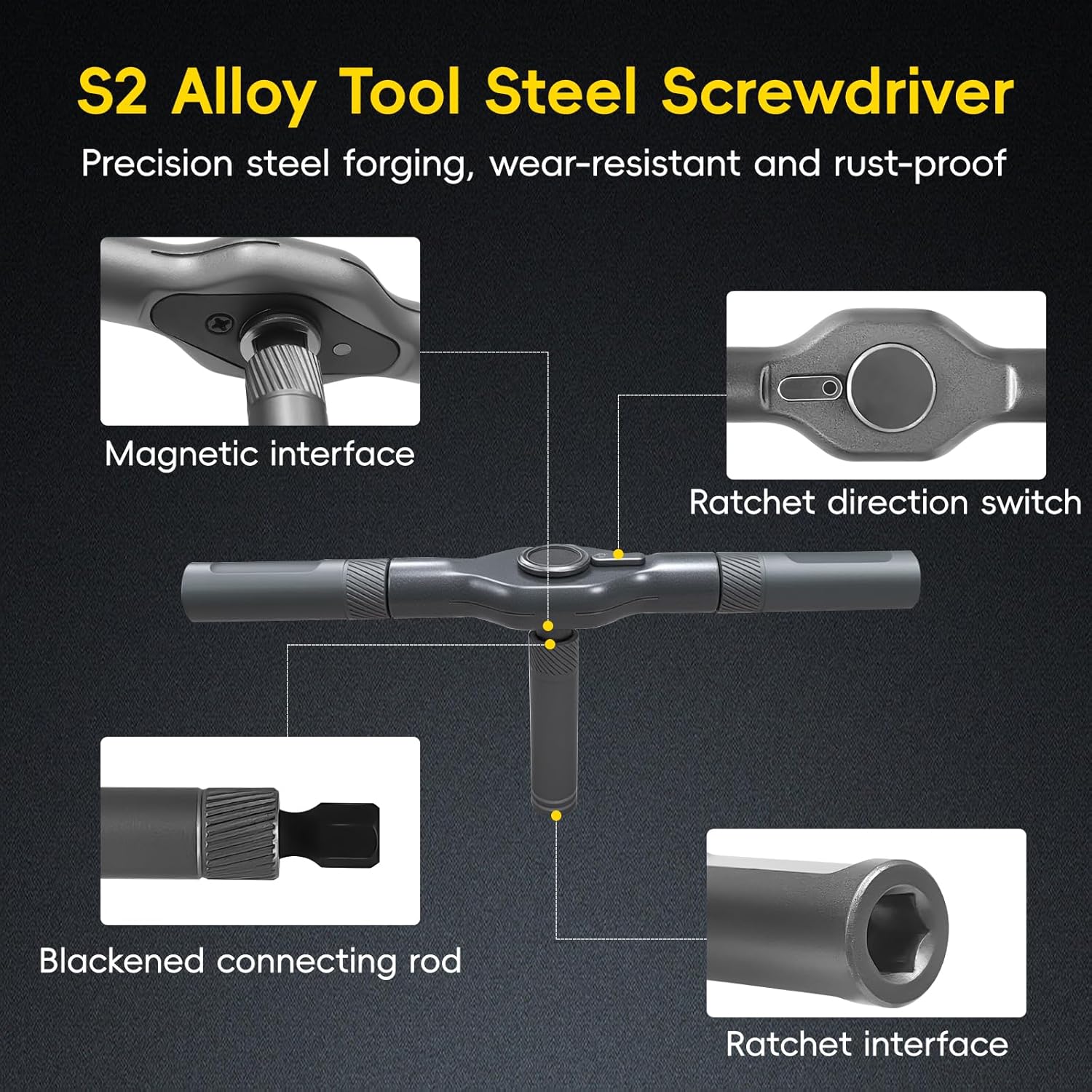 42 in 1 Set, DIY Ratchet Set with Detachable Handle&Multi-Bit Drive ...