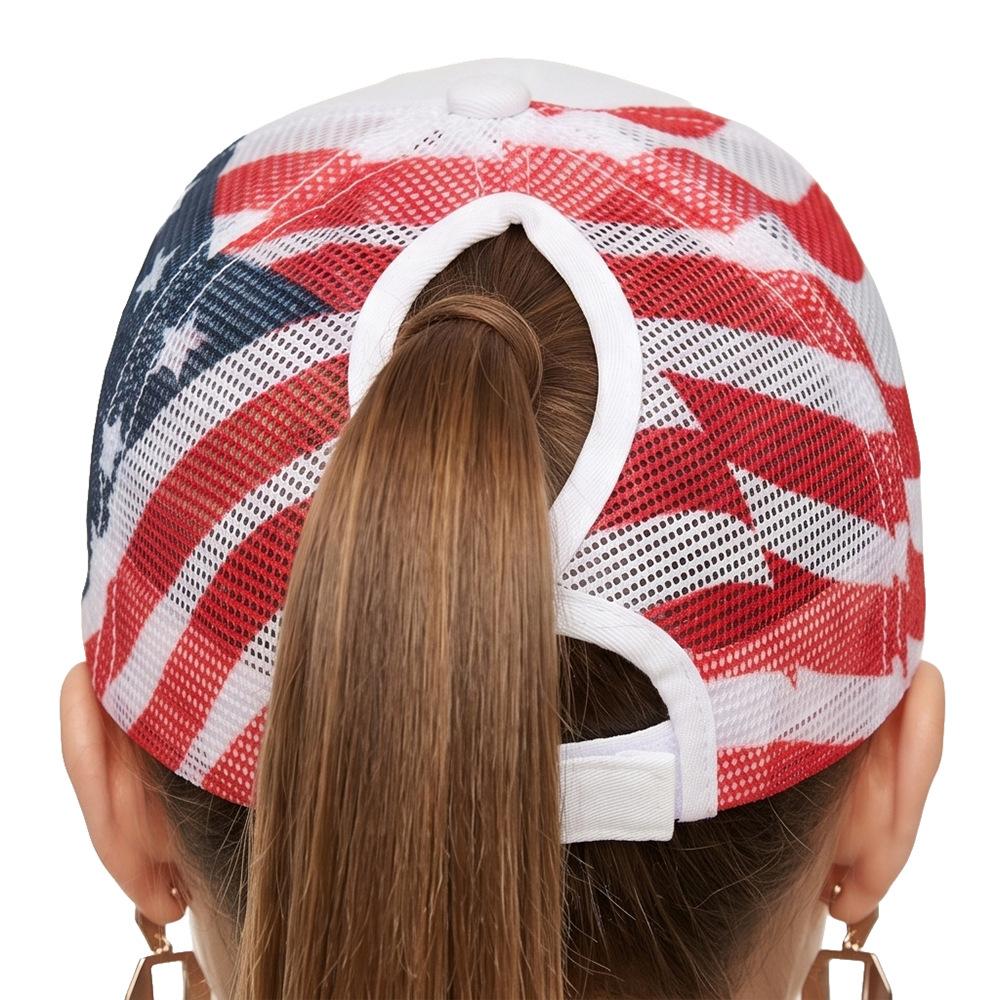1/3pcs USA Flag Ponytail Baseball Cap Bundle | Distressed Mesh Trucker ...