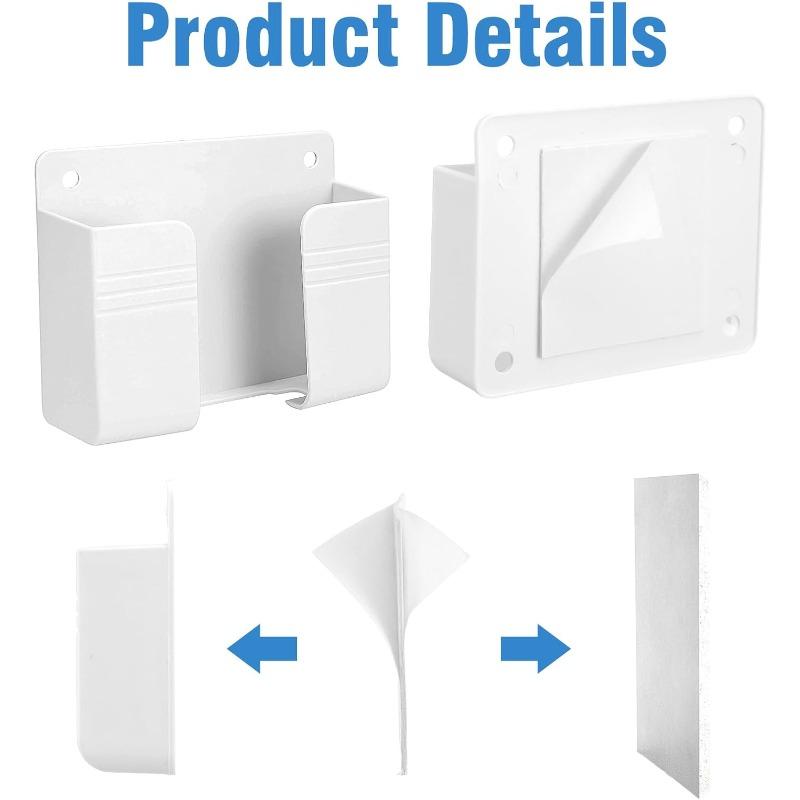 Wall Mount Phone Holder with Data Cable Storage - 2 Pcs - TikTok Shop
