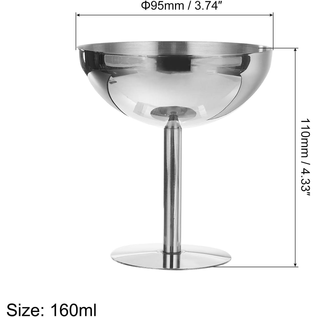Stainless Steel Martini Glasses, 1 count 450ml/16 OZ Unbreakable ...