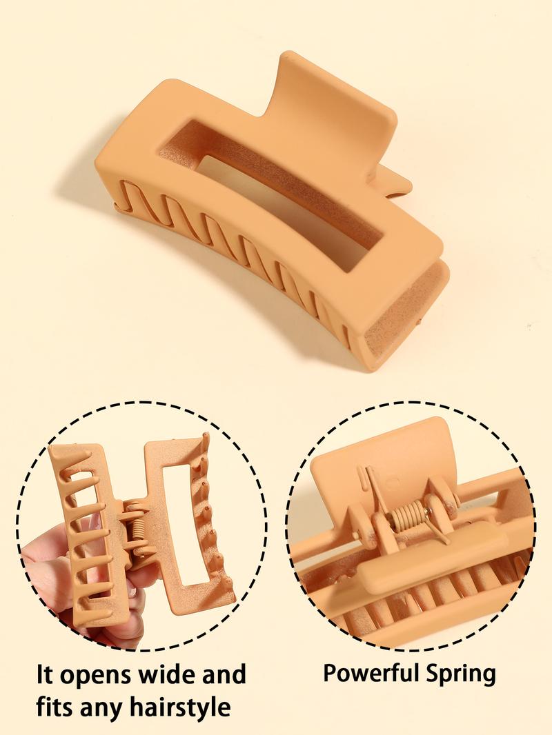 6pcs Ladies Matte Matte Frosted Rectangular Grab Clip Spring Color ...