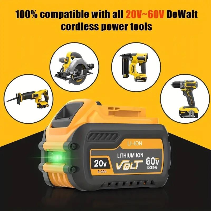 9.0Ah DCB609 20V/60V Flexvolt Batteries for Dewalt 20V/60V Series Power ...