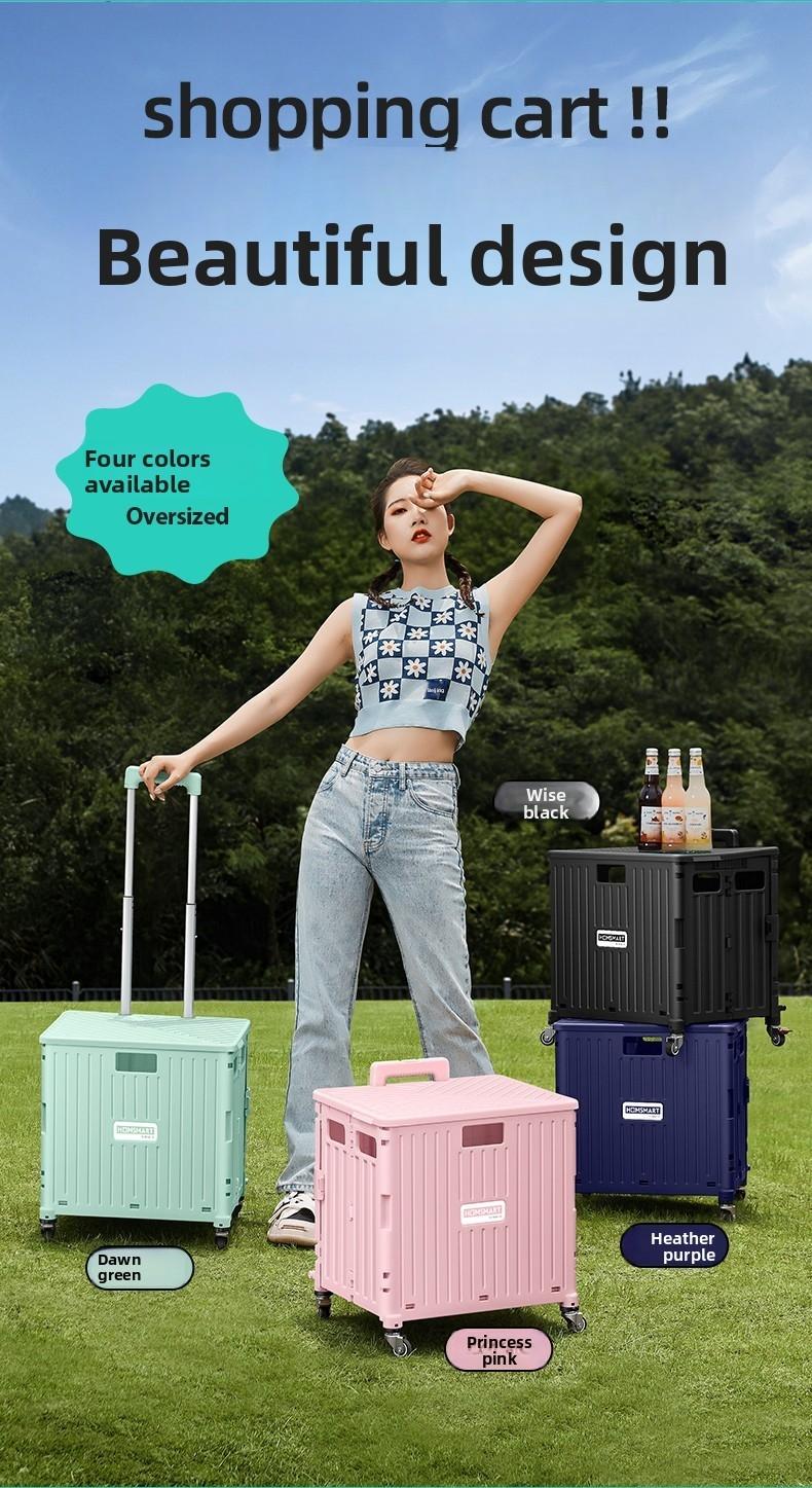 Portable folding shopping cart, shopping cart, small pull cart ...