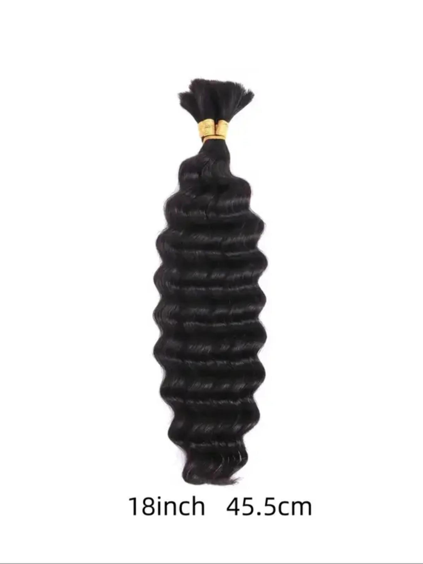 Two bundles of curly, wavy human hair extensions, suitable for braiding ...