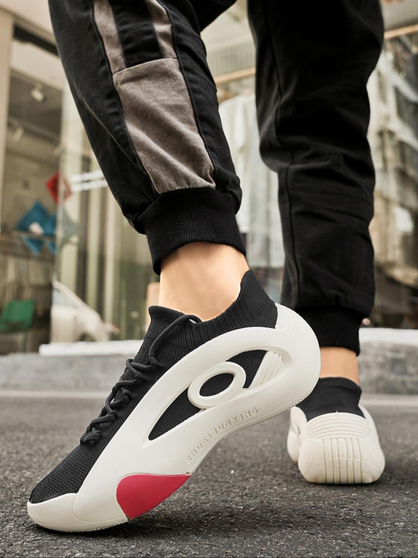 High-End Men's Breathable Mesh Knitted Running Air Shoes, Trendy Youth ...