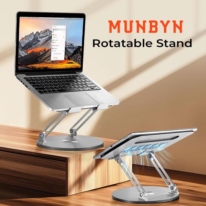 360° Rotating Laptop Stand】Adjustable Foldable Aluminum Laptop Stand, 2 ...