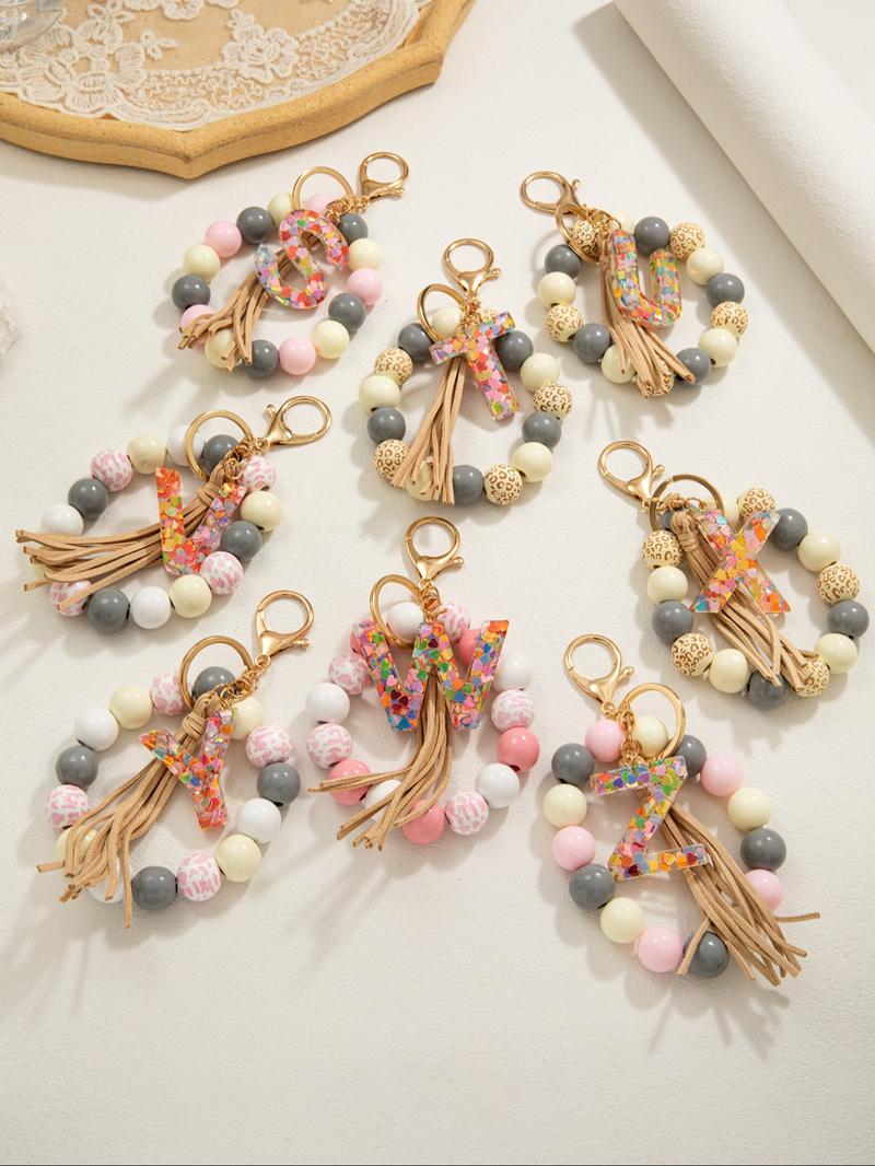 Cute Acrylic Butterfly Keychain, Letter Initial Keyring, Colorful ...