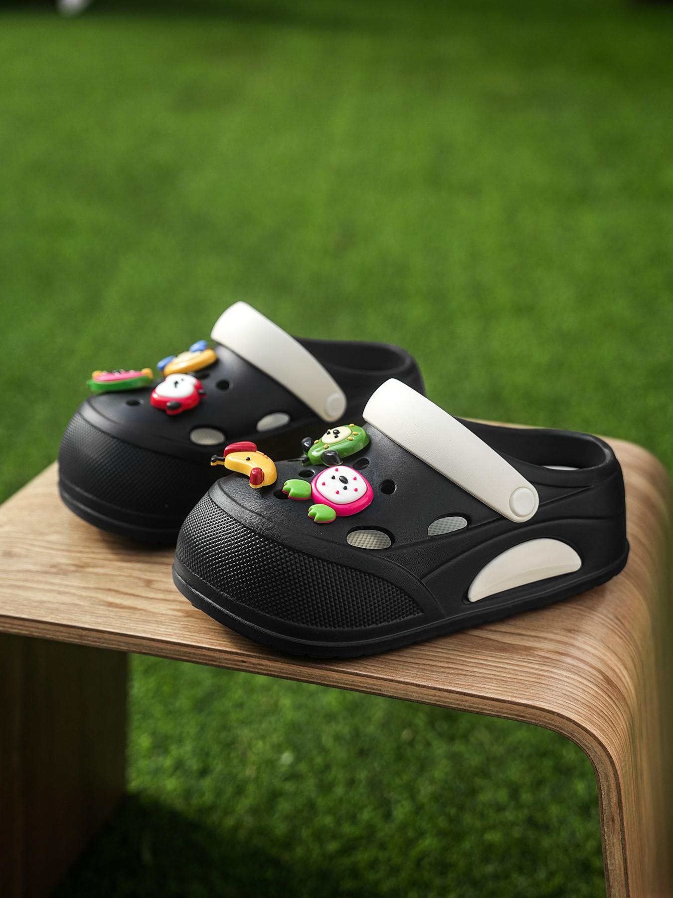 Adorable Cartoon Holey Slipper Shoes, Dual Wear Design, Breathable Eva ...