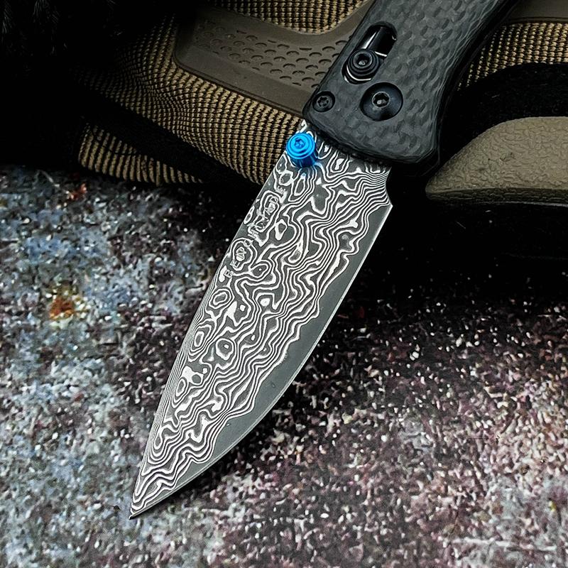 533 Damascus Folding Knife, High-Quality Stainless Steel Blade, Durable ...