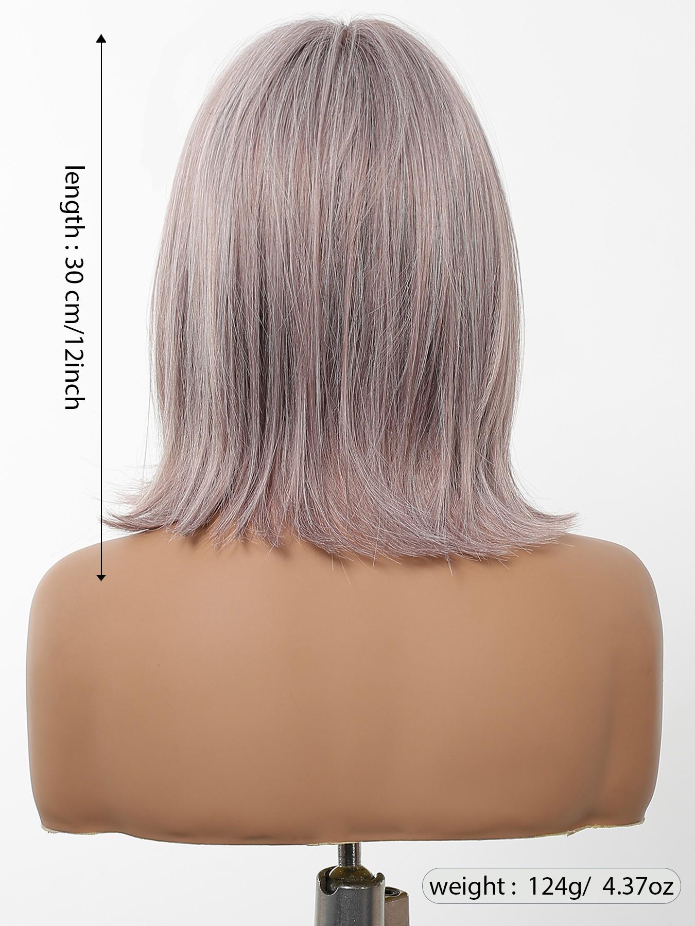 12 Inch Curly Short Wig with Bangs, Synthetic Material Wigs, High-Light ...