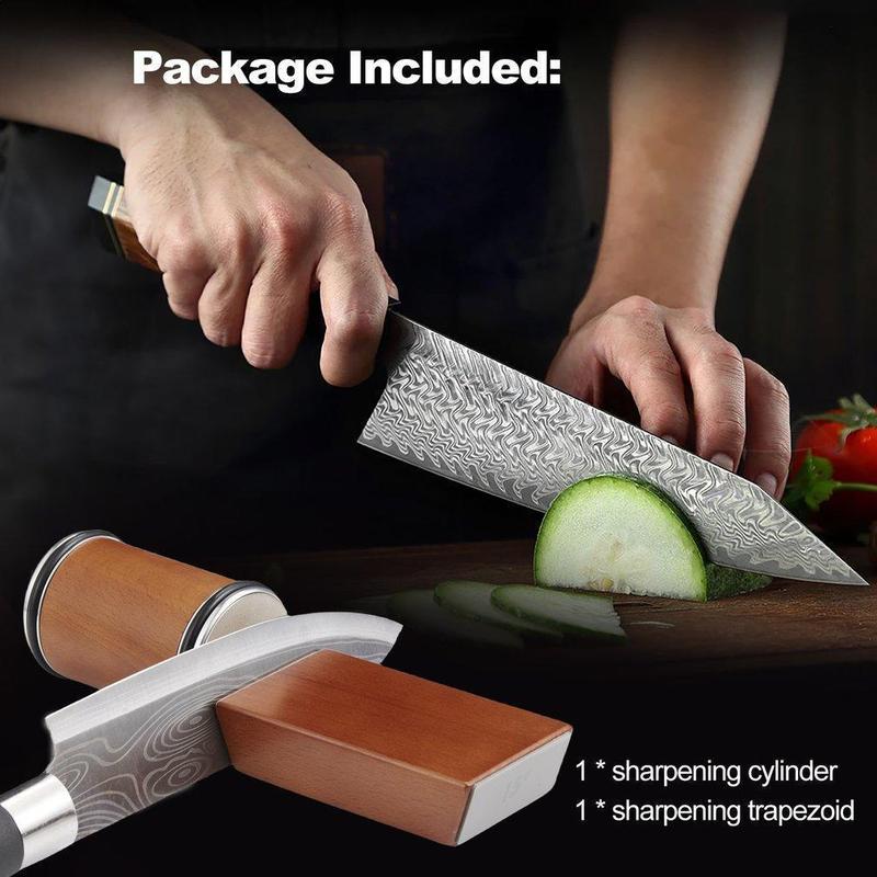 Portable Knife Sharpener Tool,Wooden Rolling Knife Sharpener Kit ...